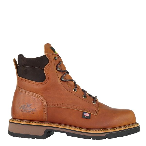 Thorogood Men's American Heritage 6" Classic Plain Toe Soft Toe Tobacco ...